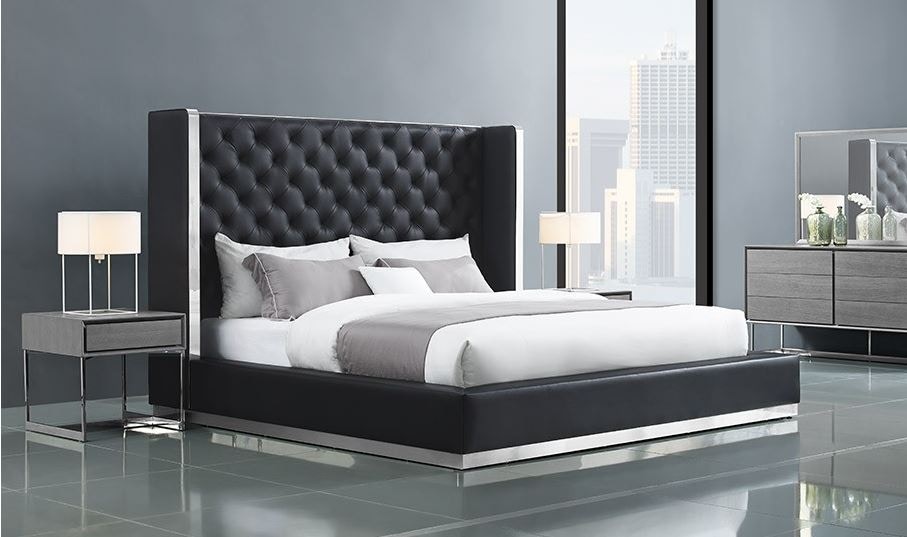 Black and white king bed store